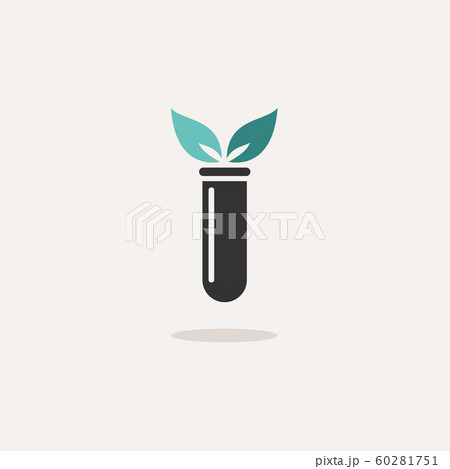 Lab plant. Icon with shadow on a beige backgroundのイラスト素材 [60281751] - PIXTA
