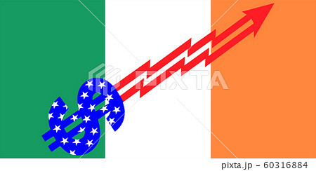 Flag Of Ireland And Dollar Sign Arrow Graph Goingのイラスト素材 [60316884] - PIXTA