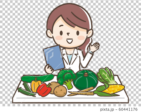 Nutritionist woman and ingredients - Stock Illustration [60441176] - PIXTA