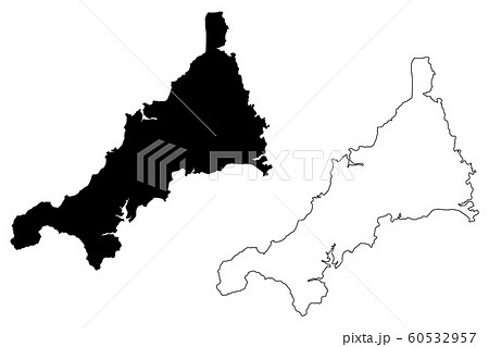 Cornwall map vector....のイラスト素材 [60532957] - PIXTA