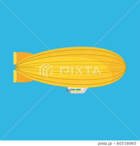 Blimp side view vector icon airship. Heliumのイラスト素材 [60558965] - PIXTA