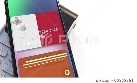 POS terminal and flag of Malta on the virtual...のイラスト素材 [60565561] - PIXTA