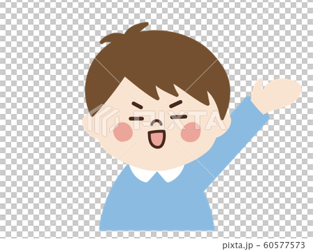 Little boy (Faceful face / Introduction pose ②... - Stock Illustration ...