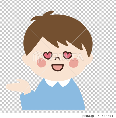 Little boy (love, introduction pose ①, left) - Stock Illustration ...