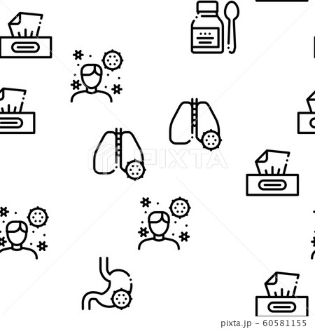 Flu Symptoms Medical Seamless Pattern Vectorのイラスト素材 [60581155] - PIXTA