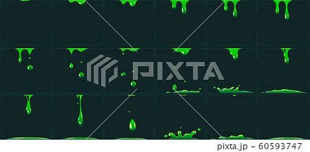 Dripping green slime animation. Cartoon...のイラスト素材 [60593747] - PIXTA