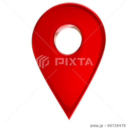 Red map pointer 3d pin. Location symbol...のイラスト素材 [60726476] - PIXTA