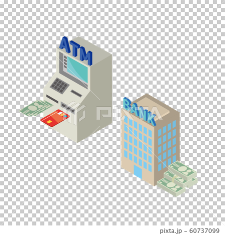 Bank ATM facility building - Stock Illustration [60737099] - PIXTA