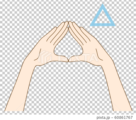 Hand of woman making triangle - Stock Illustration [60861767] - PIXTA