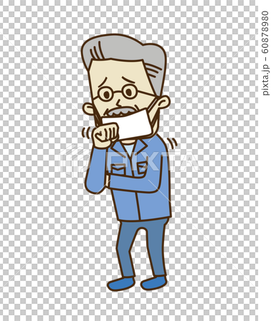 Senior worker coughing - Stock Illustration [60878980] - PIXTA