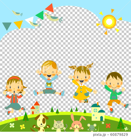 Children Jump Frame - Stock Illustration [60879829] - PIXTA