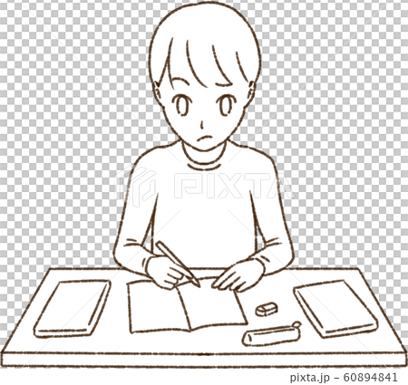 Studying children angry boy writing - Stock Illustration [60894841] - PIXTA
