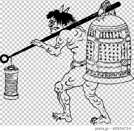 Demon carrying a bell - Stock Illustration [60934714] - PIXTA