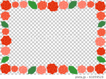 Rectangular frame red rose - Stock Illustration [61059528] - PIXTA