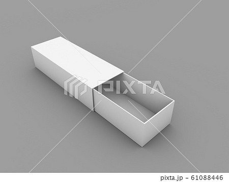 Open long box mock up on gray background.のイラスト素材 [61088446] - PIXTA