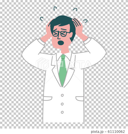 White robe male doctor panic - Stock Illustration [61110062] - PIXTA