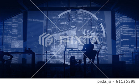 Web developer works on the background of...のイラスト素材 [61135599] - PIXTA