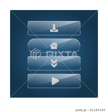 Set of shiny glass web buttons vector imageのイラスト素材 [61185183] - PIXTA