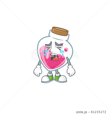 Sad of pink potion cartoon mascot styleのイラスト素材 [61235272] - PIXTA
