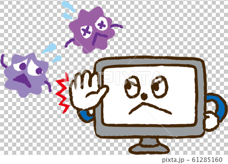 PC character virus block - Stock Illustration [61285160] - PIXTA