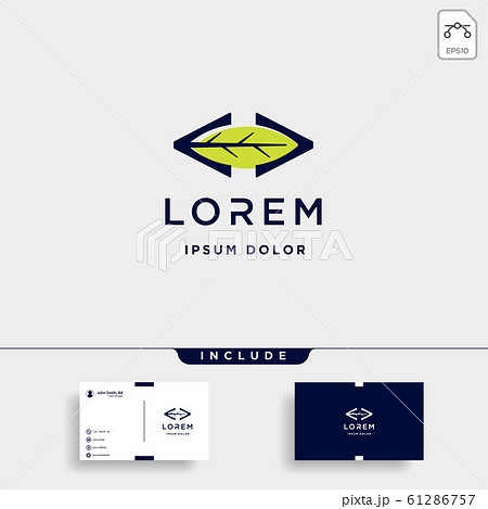 green code logo design vector nature coding symbolのイラスト素材 [61286757 ...