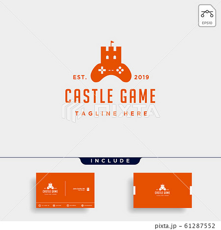 castle game logo design template conceptのイラスト素材 [61287552] - PIXTA