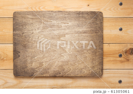 wooden sign board and shelf at wallの写真素材 [61305061] - PIXTA