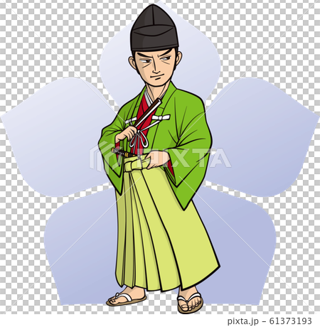 Akechi Mitsuhide Kimono Crow Hat Kikyo Crest - Stock Illustration ...