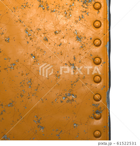 Rusty metal strip with rivets on the left...のイラスト素材 [61522531] - PIXTA