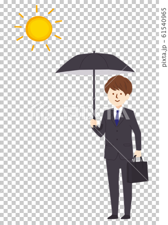 A man holding a parasol - Stock Illustration [61540965] - PIXTA