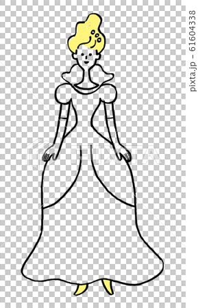 Princess hand-drawn line drawing - Stock Illustration [61604338] - PIXTA