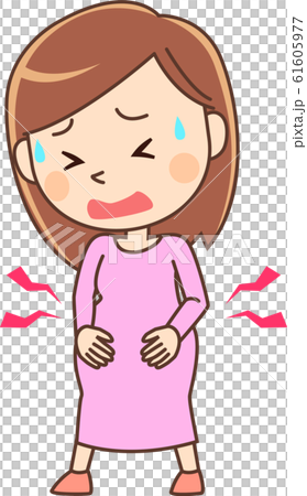 Pregnant woman with labor pain - Stock Illustration [61605977] - PIXTA