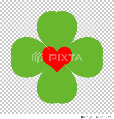 Clover with heart symbol drawn - Stock Illustration [61682766] - PIXTA