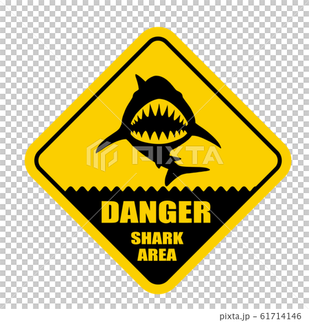 Shark caution sign "DANGER" English version - Stock Illustration ...