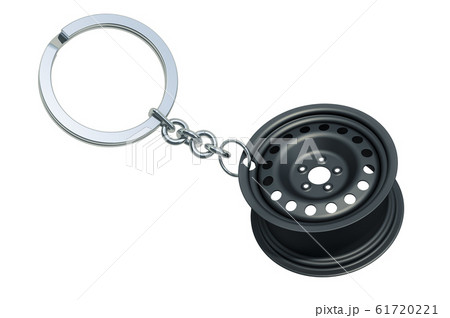 Car Wheel Rim Keychain Silver, 3D renderingのイラスト素材 [61720221] - PIXTA