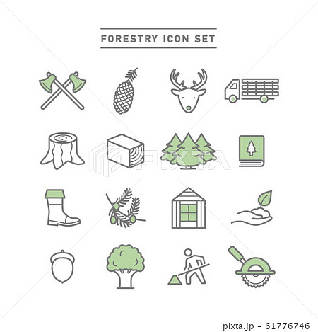 FORESTRY ICON SETのイラスト素材 [61776746] - PIXTA