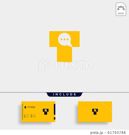 Letter T Chat Logo Template Vector Designのイラスト素材 [61793788] - PIXTA
