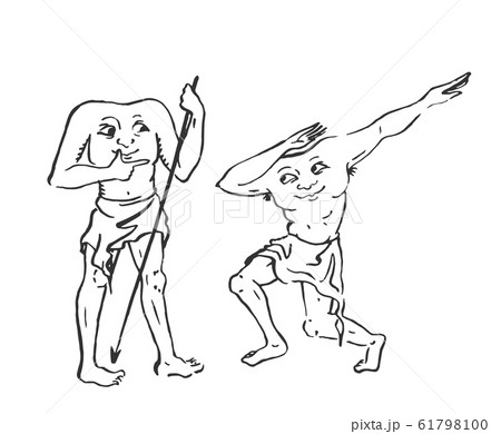 Medieval art headless people blemmyes or blemeesのイラスト素材 [61798100] - PIXTA