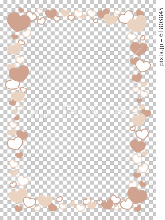 Cute heart pattern frame [Brown] - Stock Illustration [61803845] - PIXTA