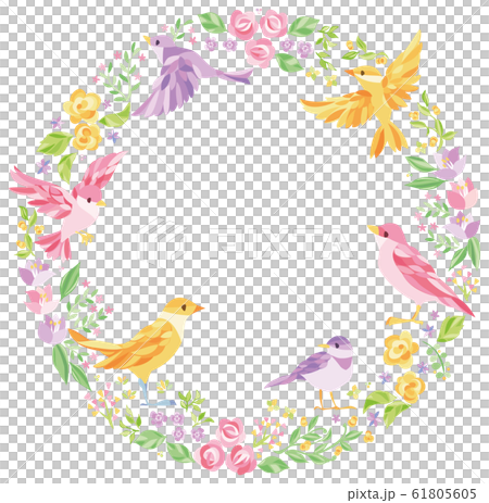 Flower Bird Frame - Stock Illustration [61805605] - PIXTA