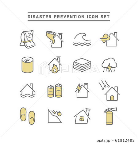 DISASTER PREVENTION ICON SETのイラスト素材 [61812485] - PIXTA