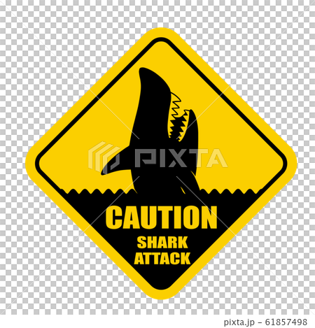 Shark caution sign "CAUTION" English version - Stock Illustration ...
