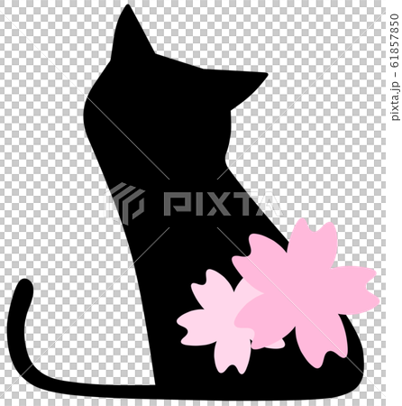 Retro cat silhouette (black) - Stock Illustration [61857850] - PIXTA