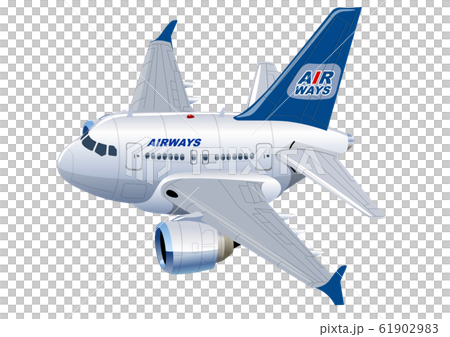 Cartoon Commercial Airplane - Stock Illustration [61902983] - PIXTA