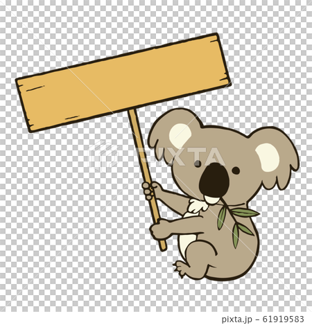 Koala with wooden signboard - Stock Illustration [61919583] - PIXTA