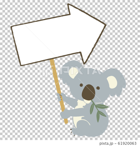 Koalas with placards in the form of arrows... - Stock Illustration ...