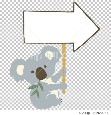 Koalas with placards in the form of arrows... - Stock Illustration ...