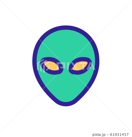 Mask alien icon vector. Isolated contour symbol...のイラスト素材 [61931457 ...