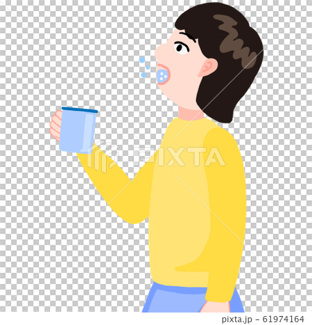 A girl gargle - Stock Illustration [61974164] - PIXTA