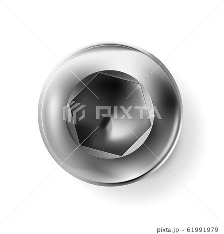 Metal imbus screw, bolt with a cylindrical head.のイラスト素材 [61991979] - PIXTA